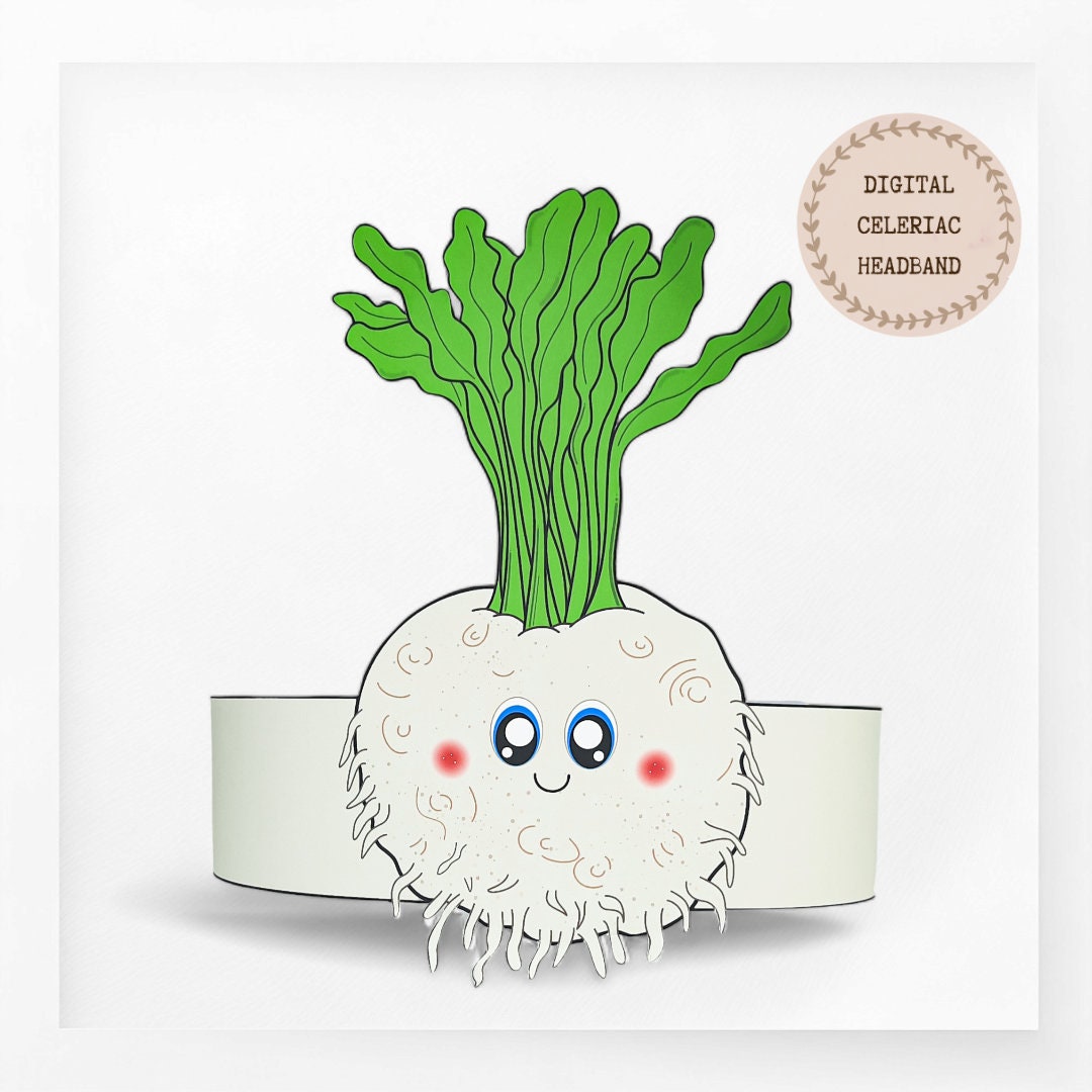 Celeriac Paper Crown,vegetable Paper Hat for Kids,instant Download ...