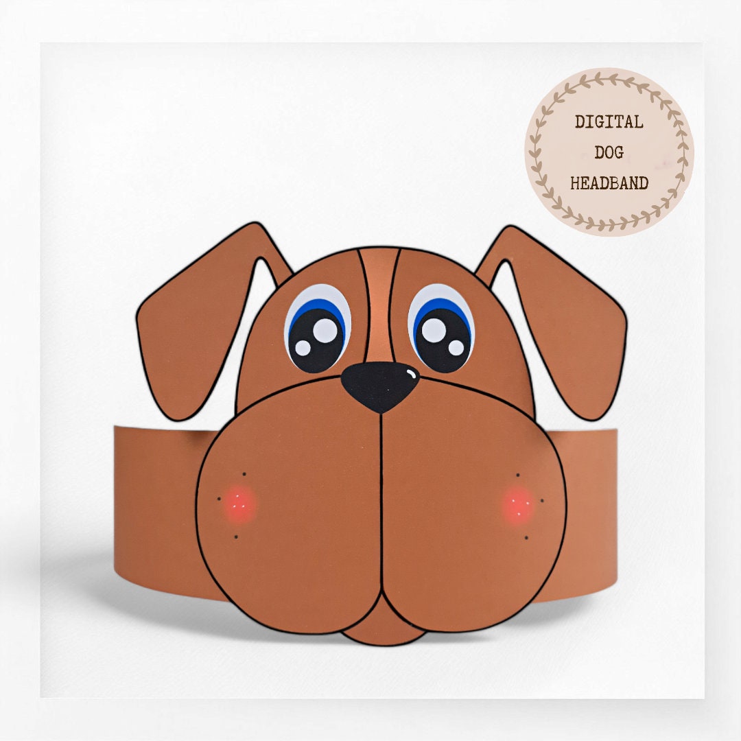 Dog Paper Crown, Animal Paper Hat for Kids, Instant Download Paper ...