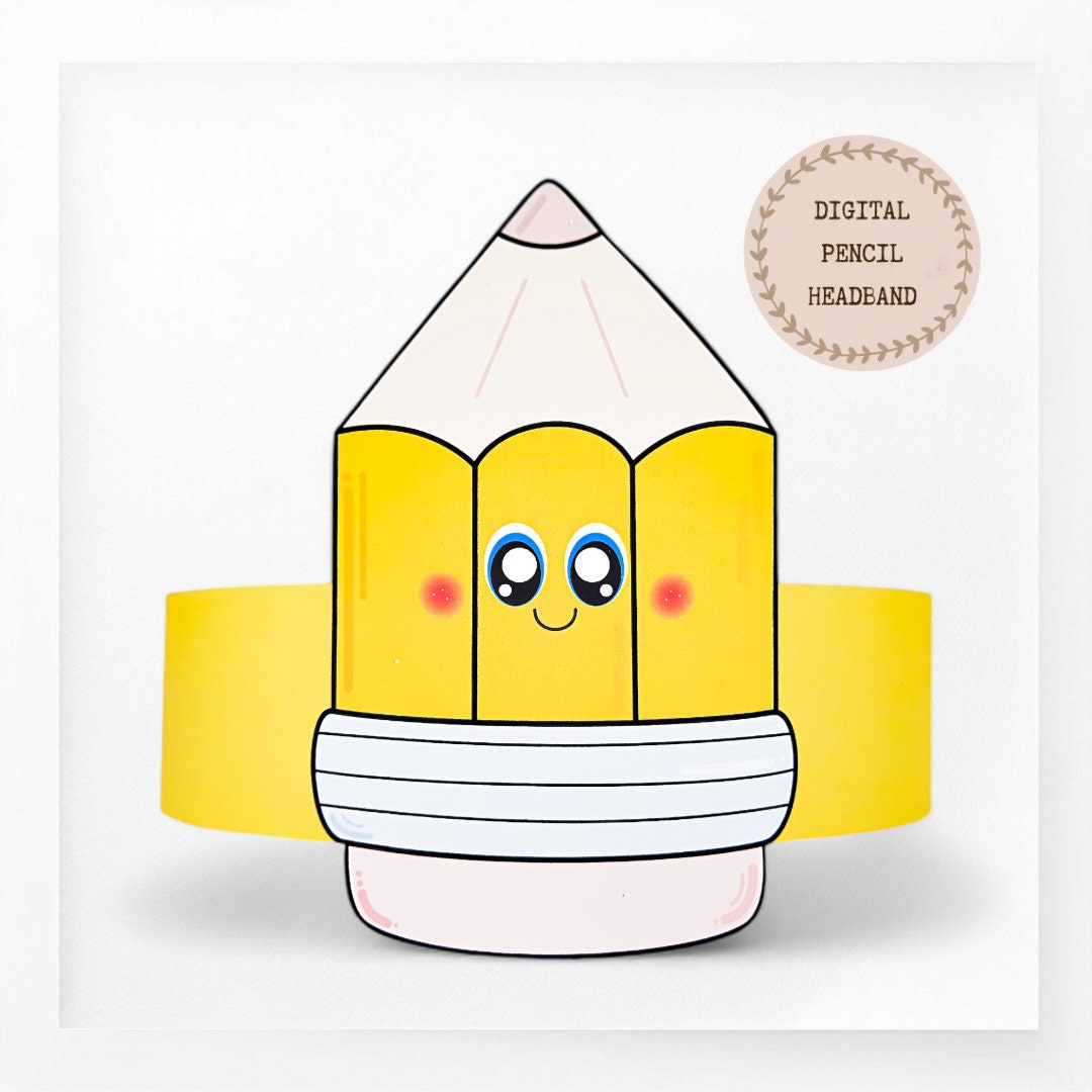 Pencil Paper Crown,back to School Paper Hat for Kids, Instant Download ...