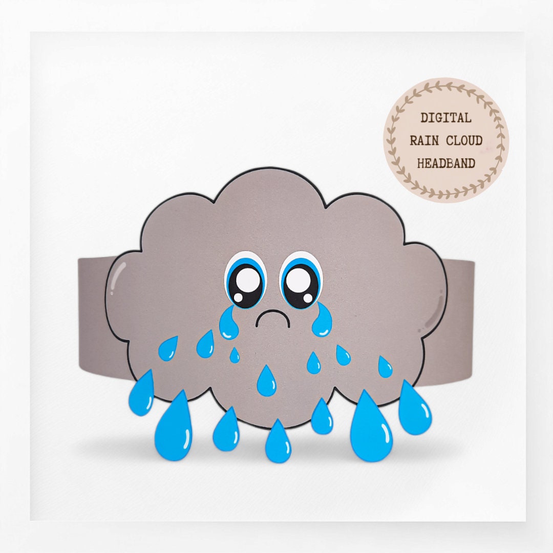 Rain Cloud Paper Crown,weather Paper Hat for Kids,instant Download ...