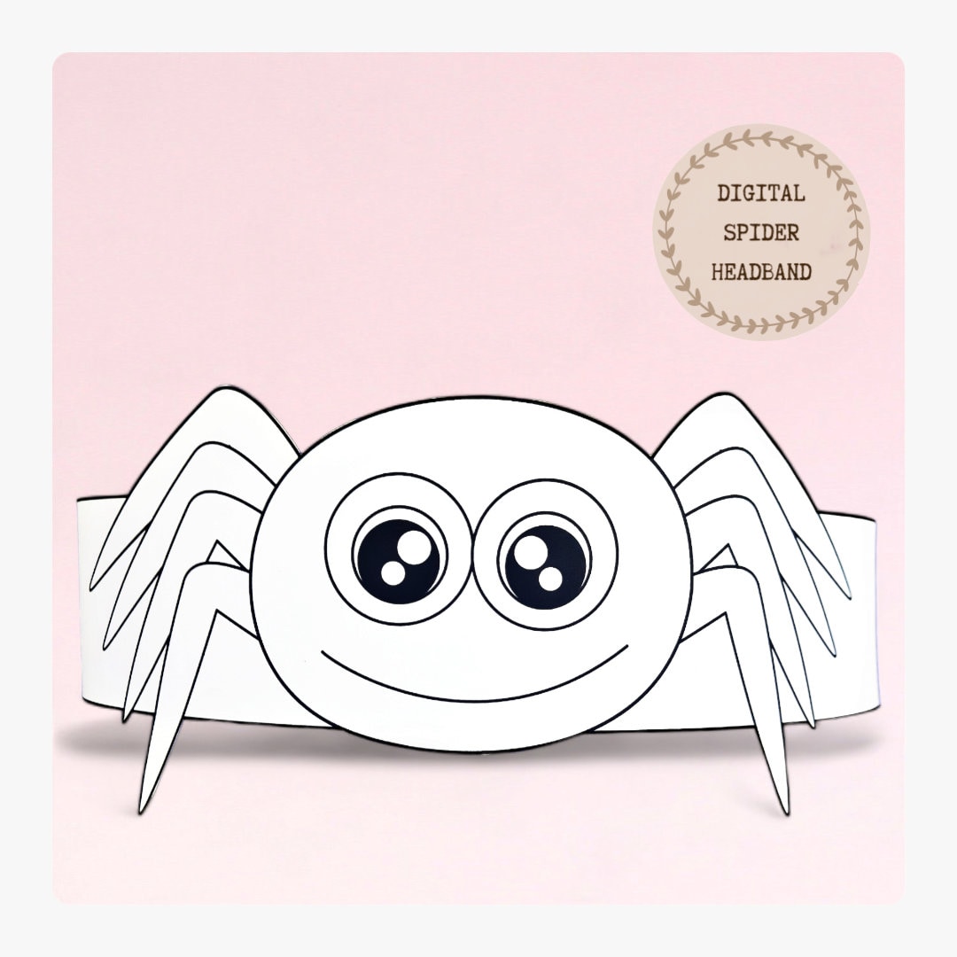 Spider Paper Coloring Crown, Animal Paper Hat for Kids, Instant ...