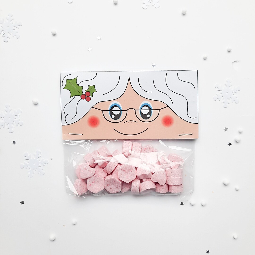 Mrs Santa Bag Topper, Christmas Bag Toppers, Instant Download Favor Bag ...