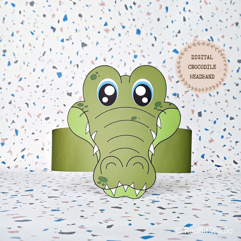 Crocodile Paper Crown Animal Paper Hat for Kids Instant - Etsy