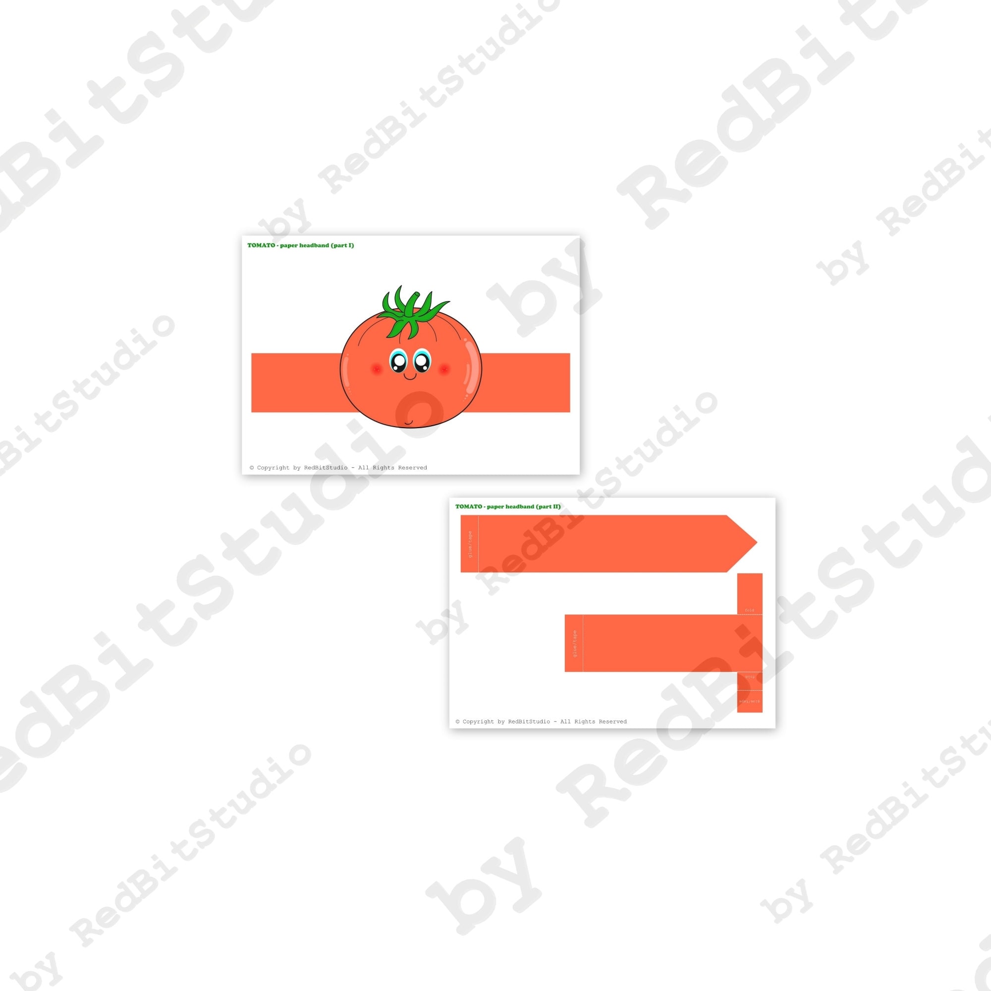 Tomato Paper Crown,vegetable Paper Hat for Kids,instant Download Paper ...