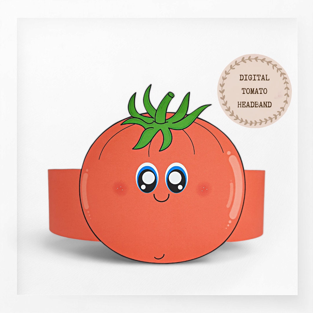 Tomato Paper Crown,vegetable Paper Hat for Kids,instant Download Paper ...