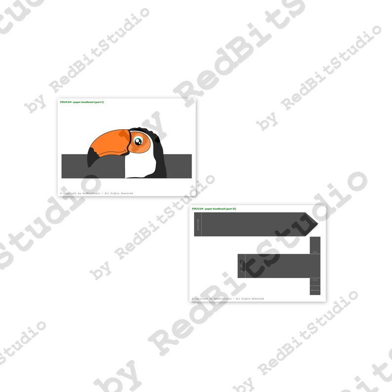 Toucan Paper Crown, Animal Paper Hat for Kids, Instant Download Paper ...