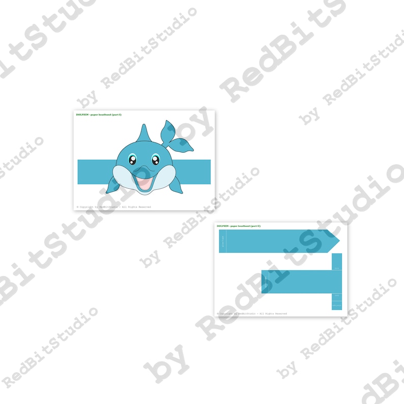 Dolphin Paper Crown, Animal Paper Hat for Kids, Instant Download Paper ...