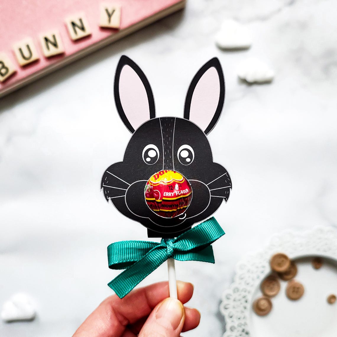 Bunny Lollipop, Instant Download Lollipop Holder,pdf File, Digital ...