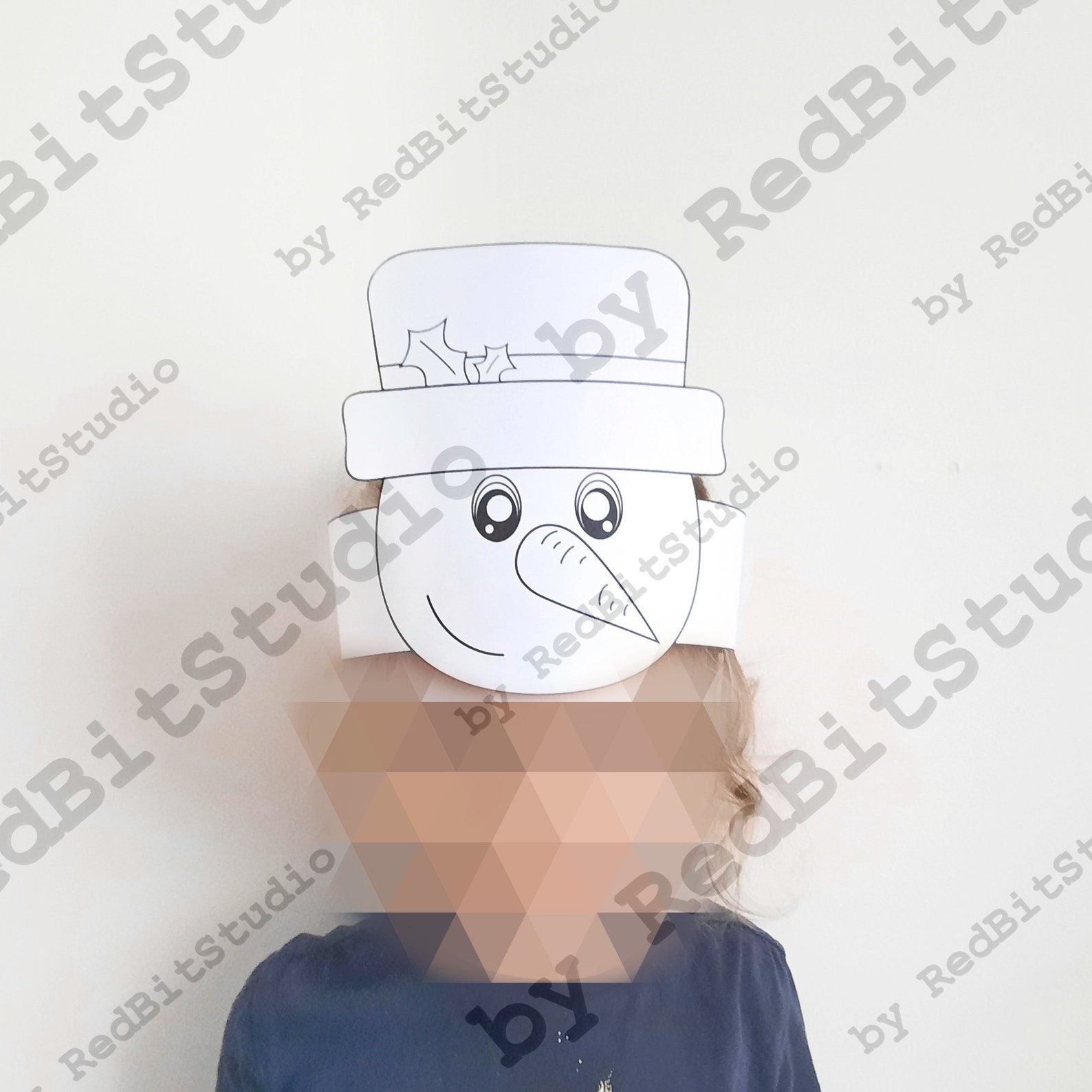 Snowman Paper Coloring Crown, Christmas Paper Hat for Kids, Instant ...