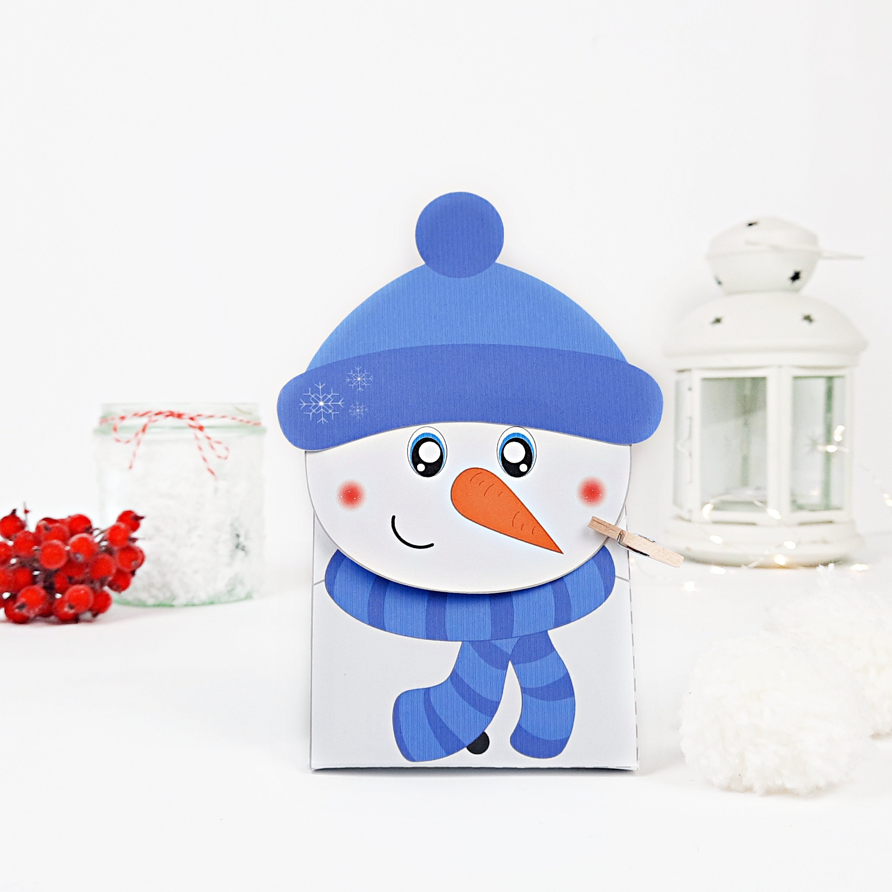 Snowman Gift Box Printable, Favor Box Christmas, Template to Assemble ...