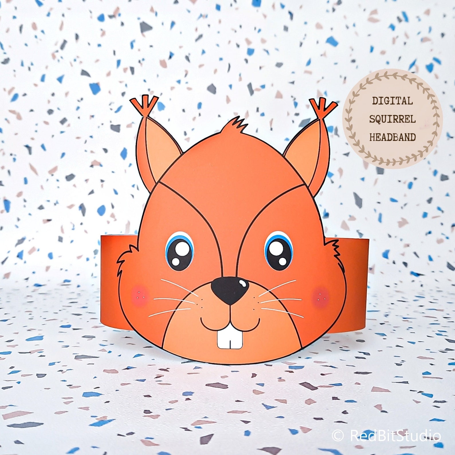 Squirrel Paper Crown, Animal Paper Hat for Kids, Instant Download Paper ...