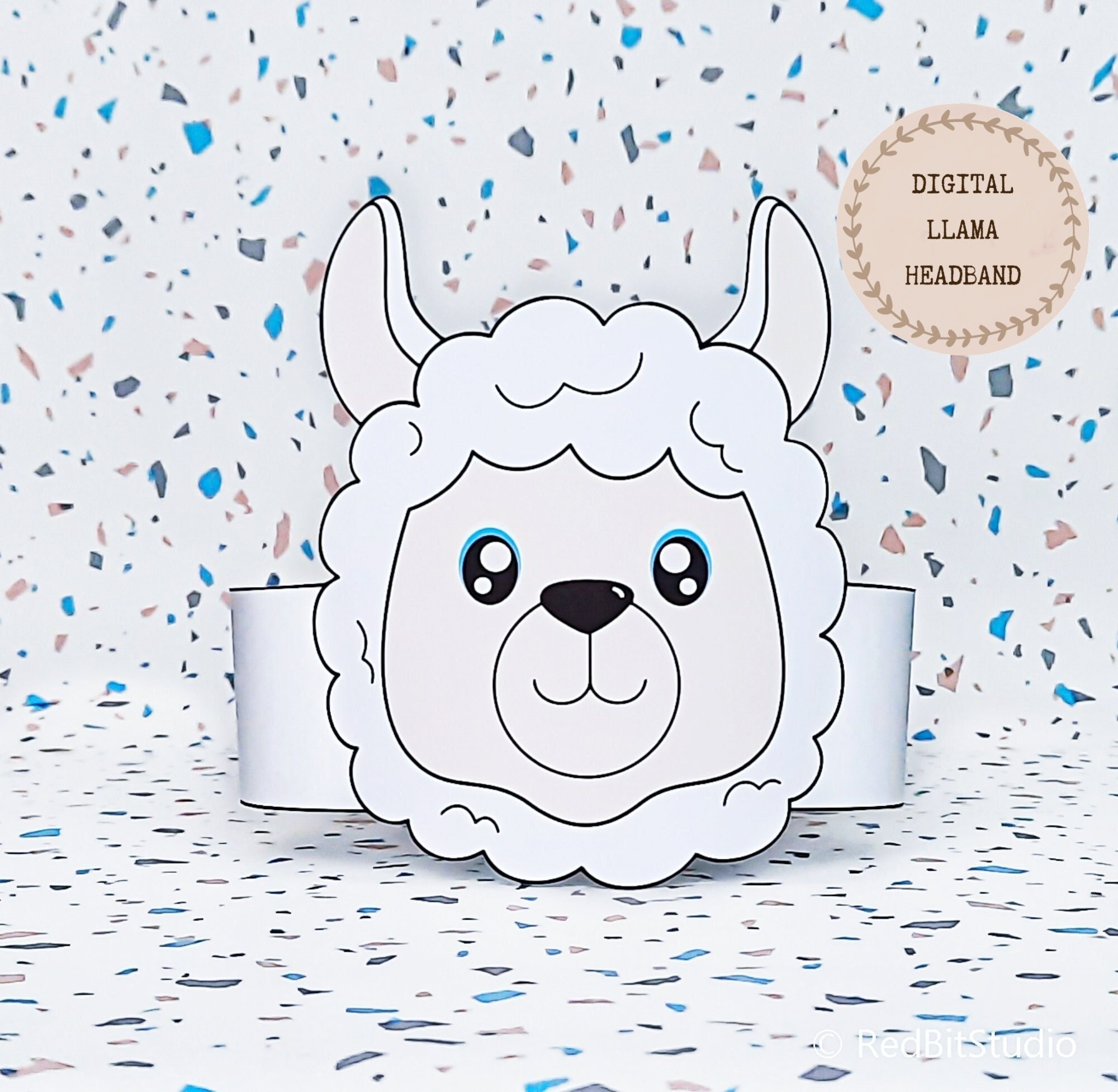 Llama Paper Crown, Animal Paper Hat for Kids, Instant Download Paper ...