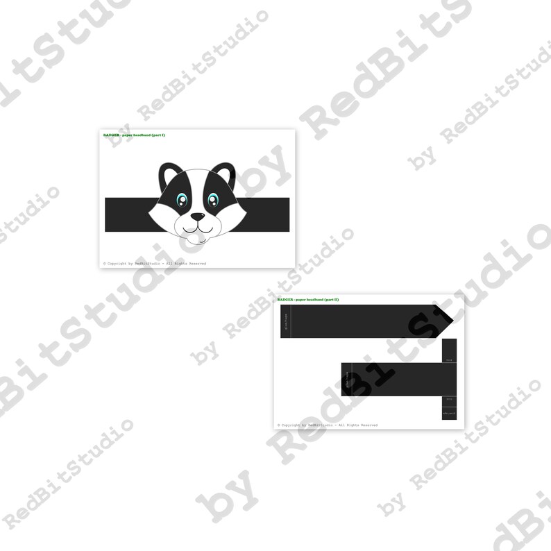 Badger Paper Crown, Animal Paper Hat for Kids, Instant Download Paper ...