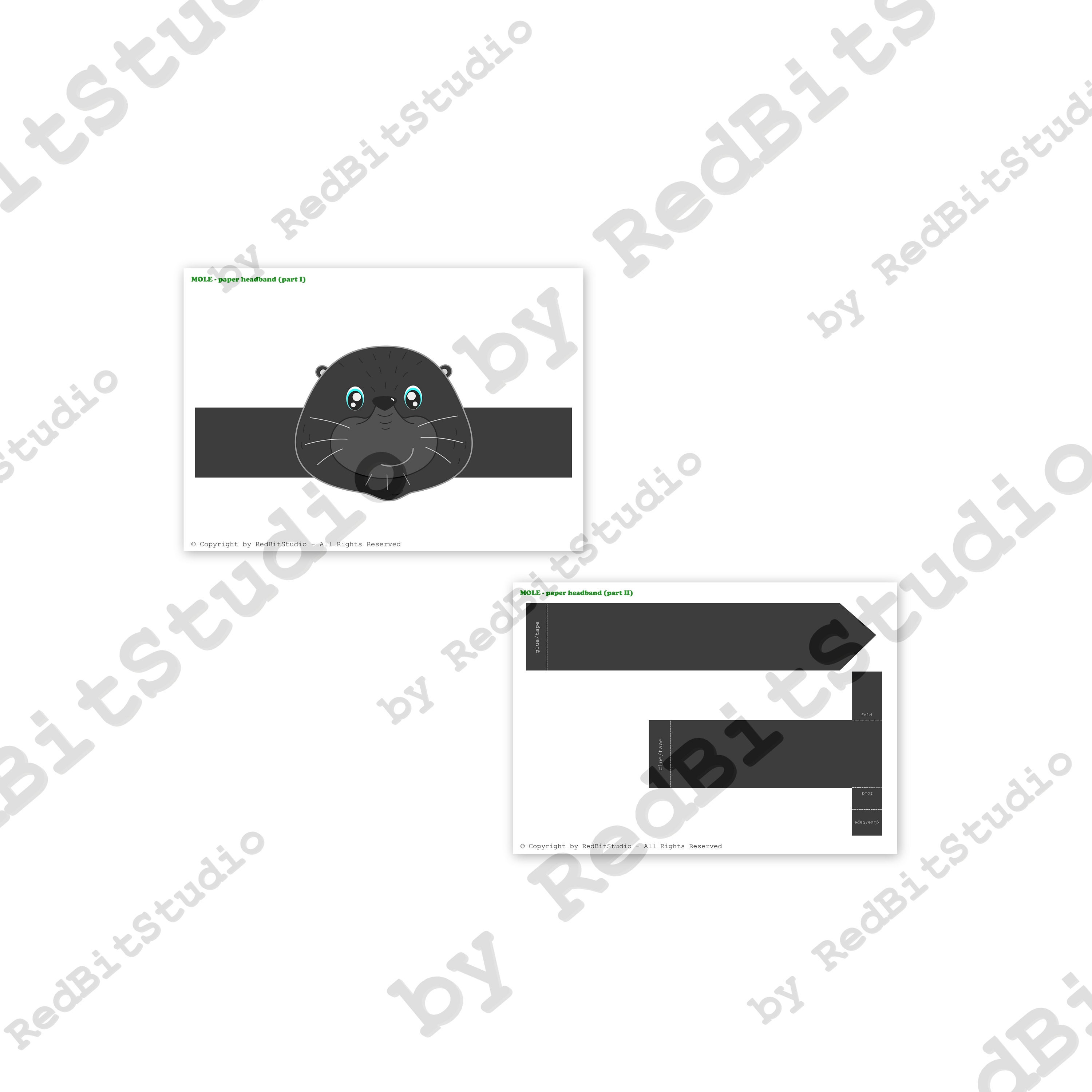 Mole Paper Crown, Animal Paper Hat for Kids, Instant Download Paper ...