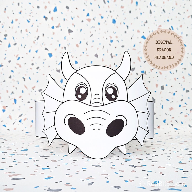 Dragon Paper Coloring Crown Hat for Kids Instant Download - Etsy