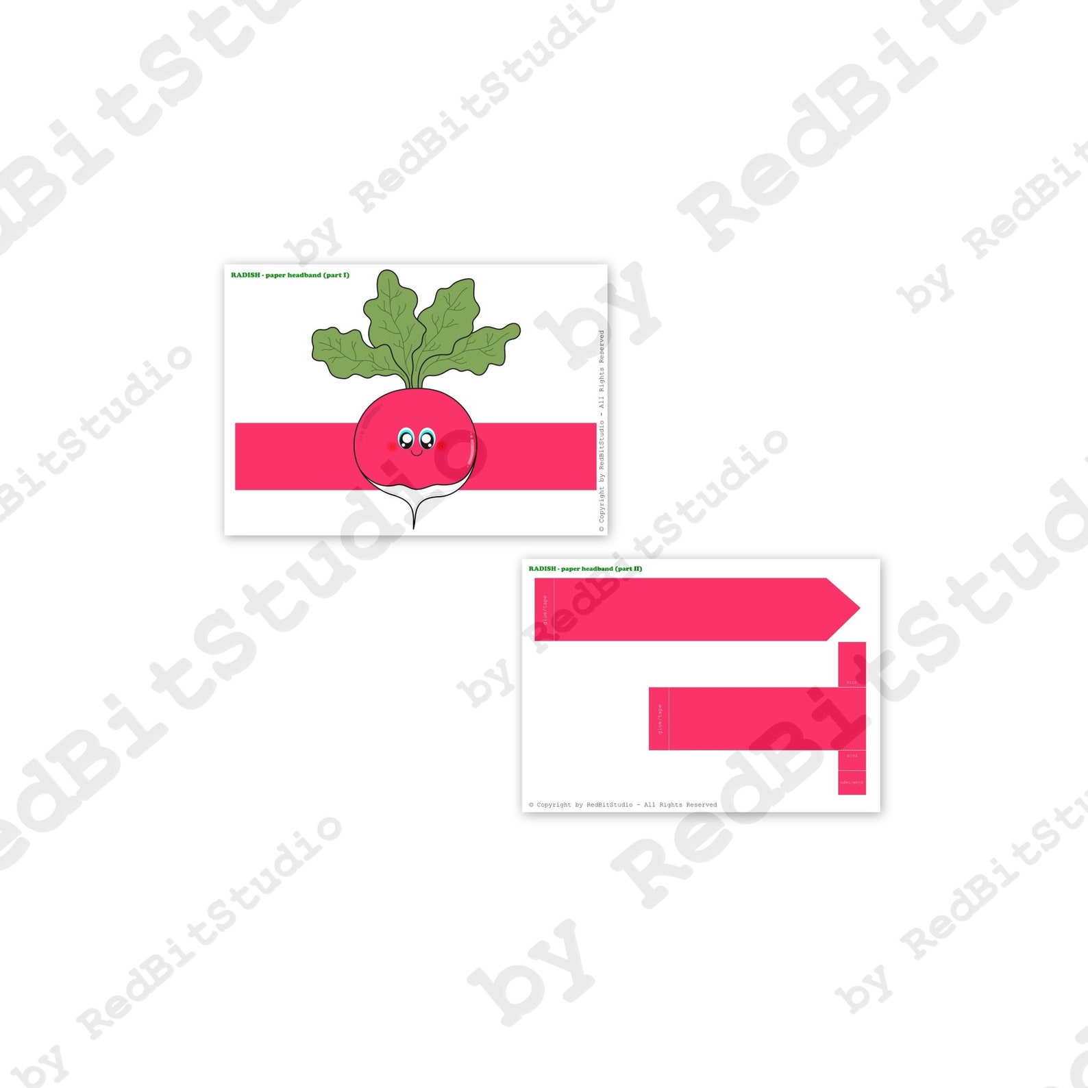 Radish Paper Crown,vegetable Paper Hat for Kids,instant Download Paper ...