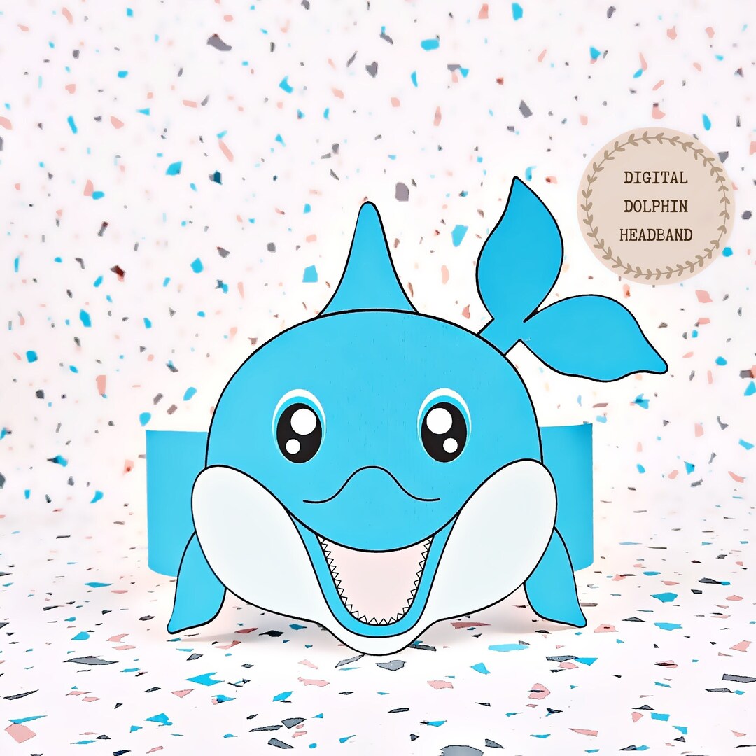 Dolphin Paper Crown, Animal Paper Hat for Kids, Instant Download Paper ...