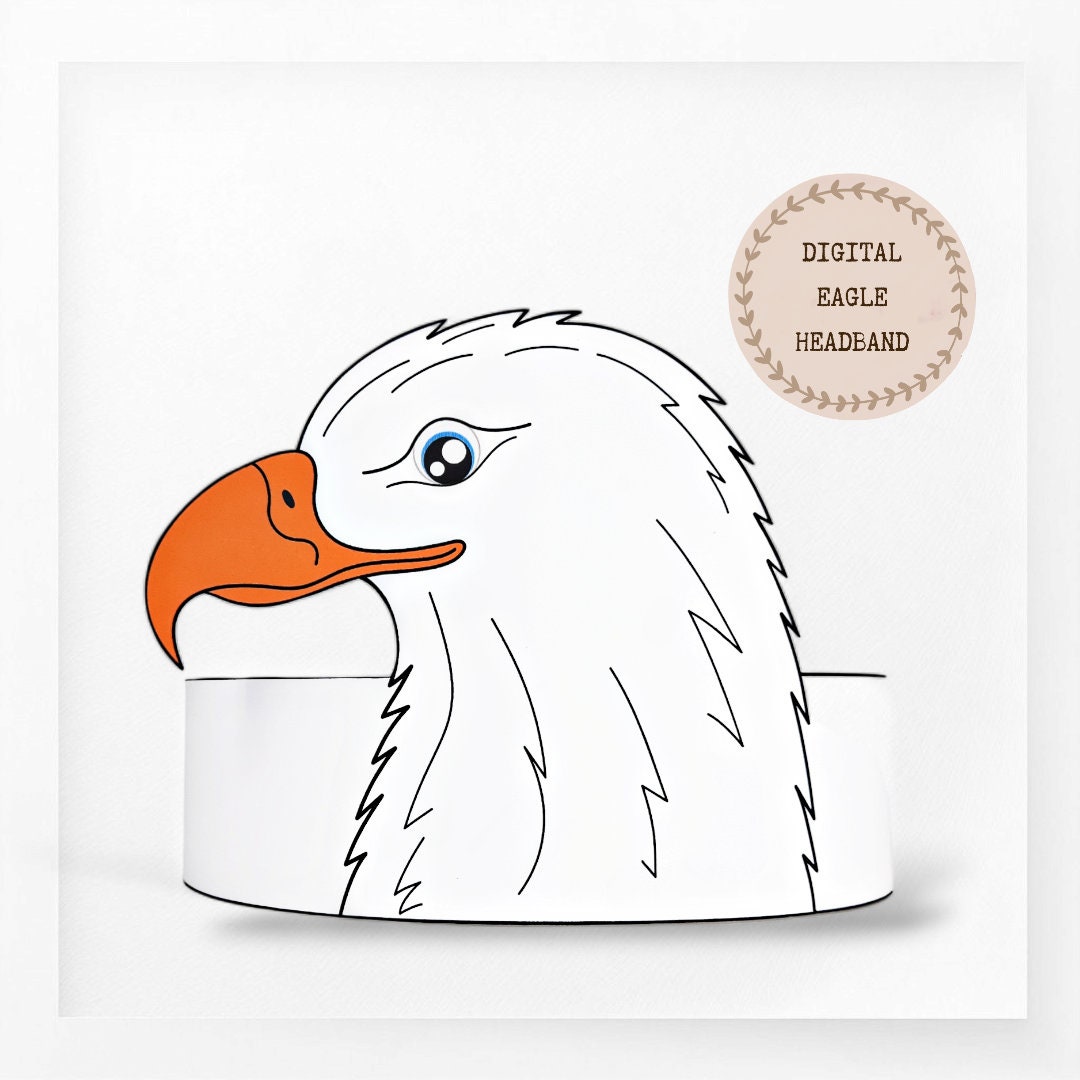 Eagle Paper Crown, Animal Paper Hat for Kids, Instant Download Paper ...