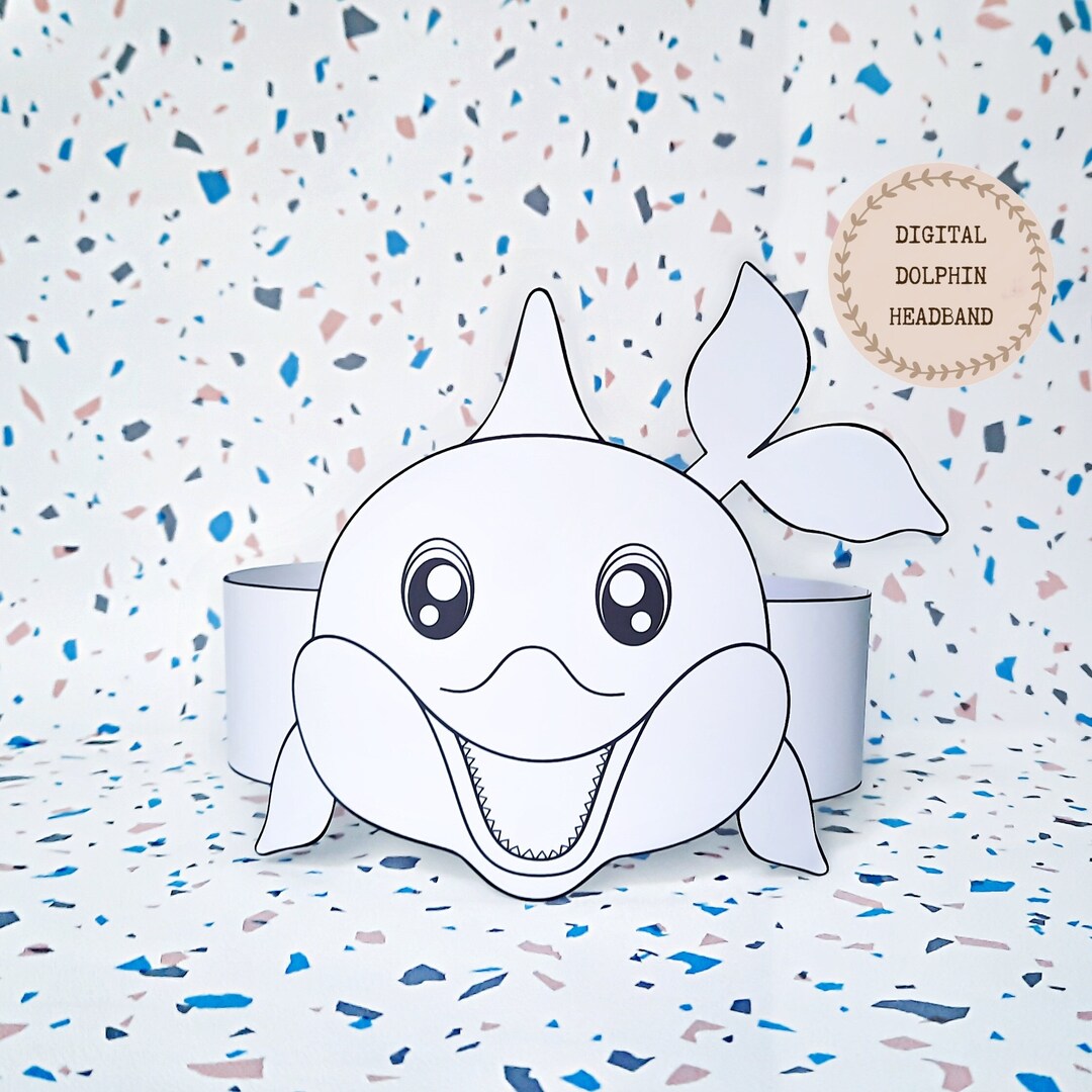 Dolphin Paper Coloring Crown Animal Paper Hat for Kids - Etsy