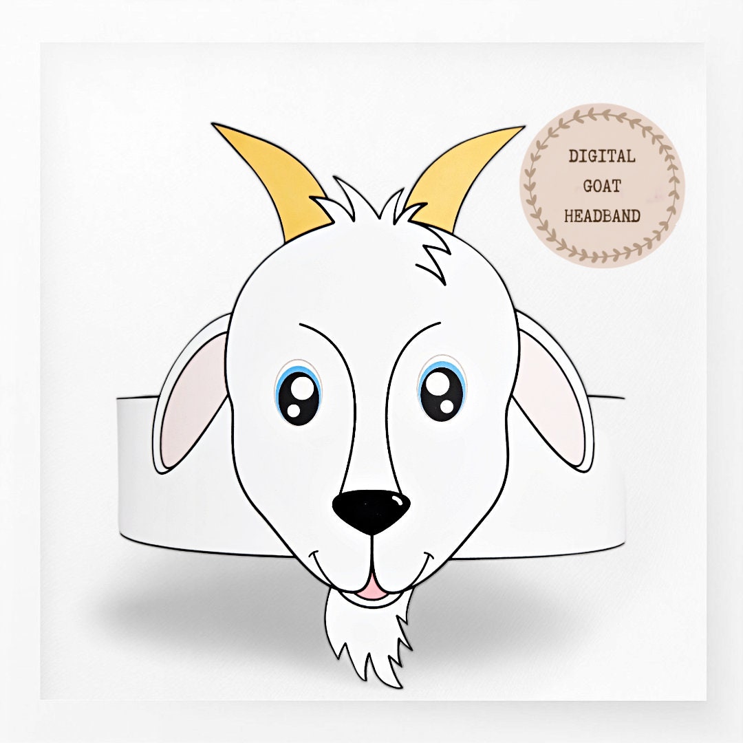 Goat Paper Crown, Animal Paper Hat for Kids, Instant Download Paper ...
