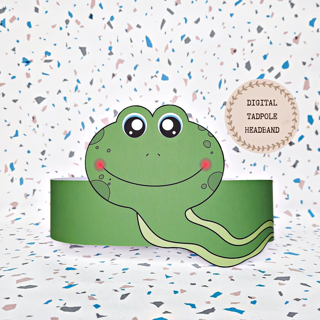 Tadpole Paper Crown, Animal Paper Hat for Kids, Instant Download Paper ...