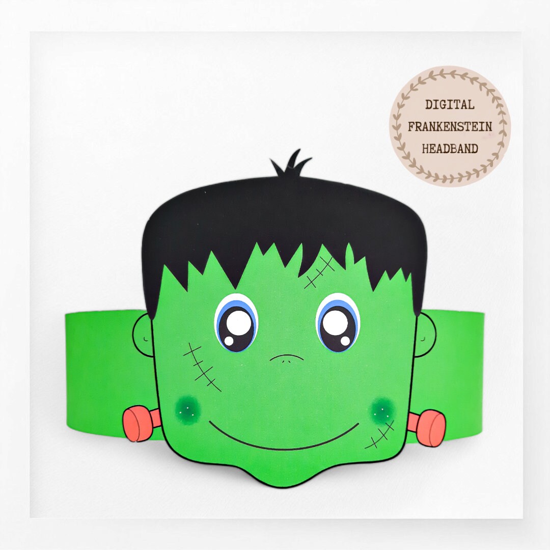 Frankenstein Crown, Halloween Paper Hat for Kids, Instant Download ...