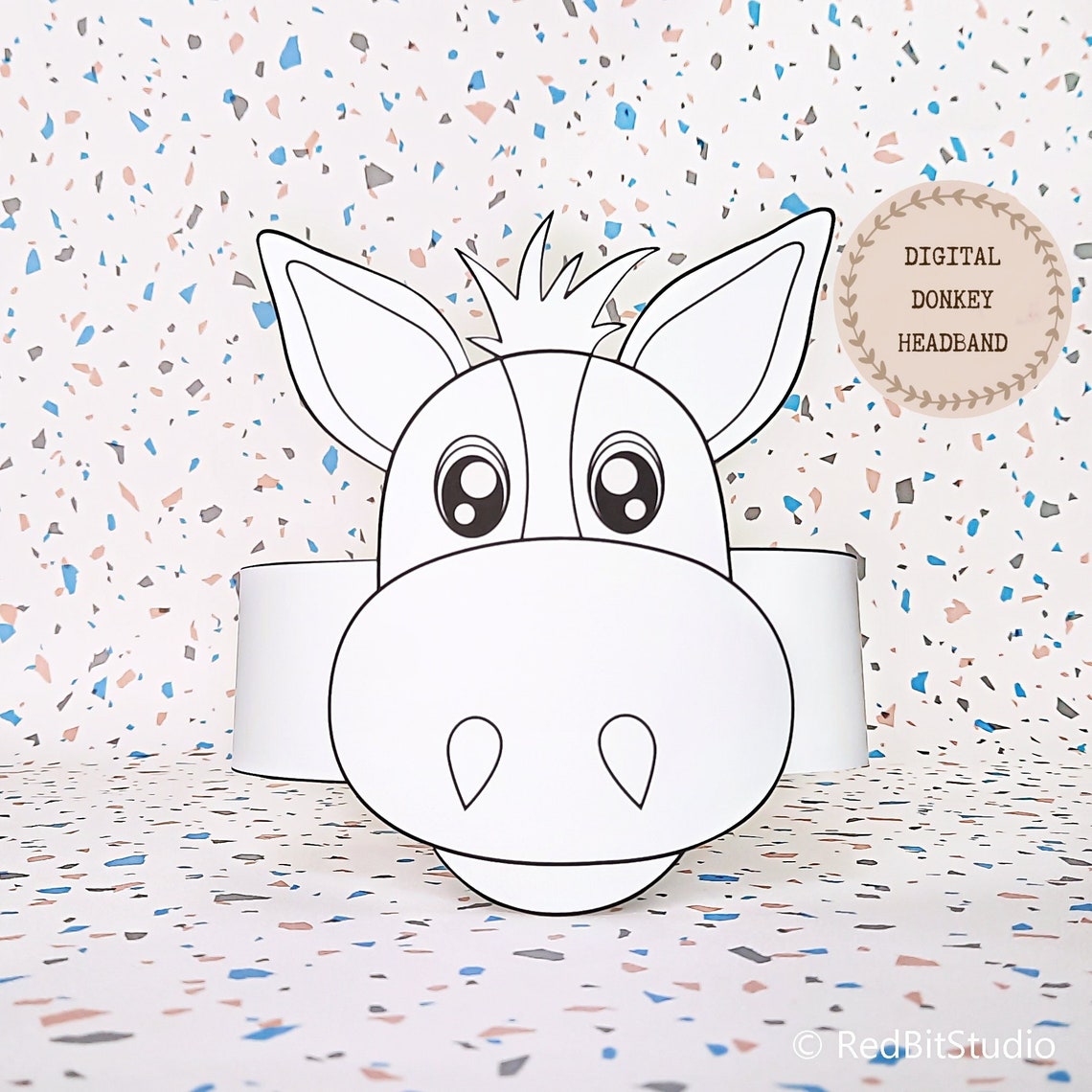 Donkey Paper Coloring Crown Animal Paper Hat for Kids - Etsy