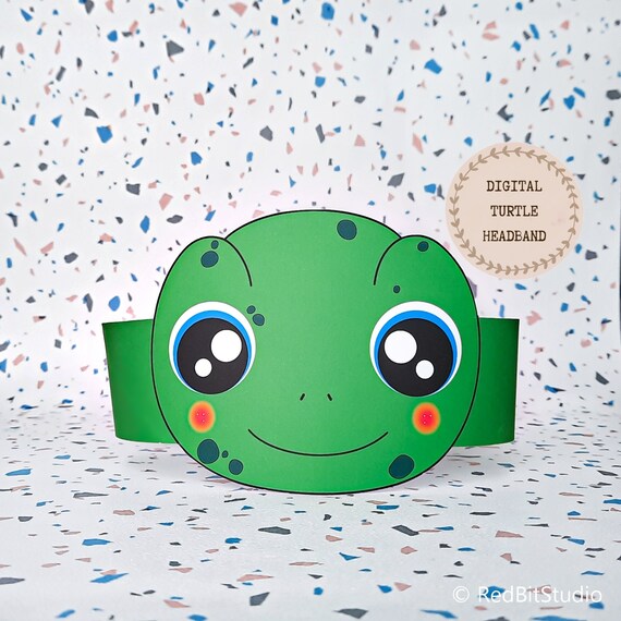 Turtle Paper Crown Animal Paper Hat for Kids Instant - Etsy