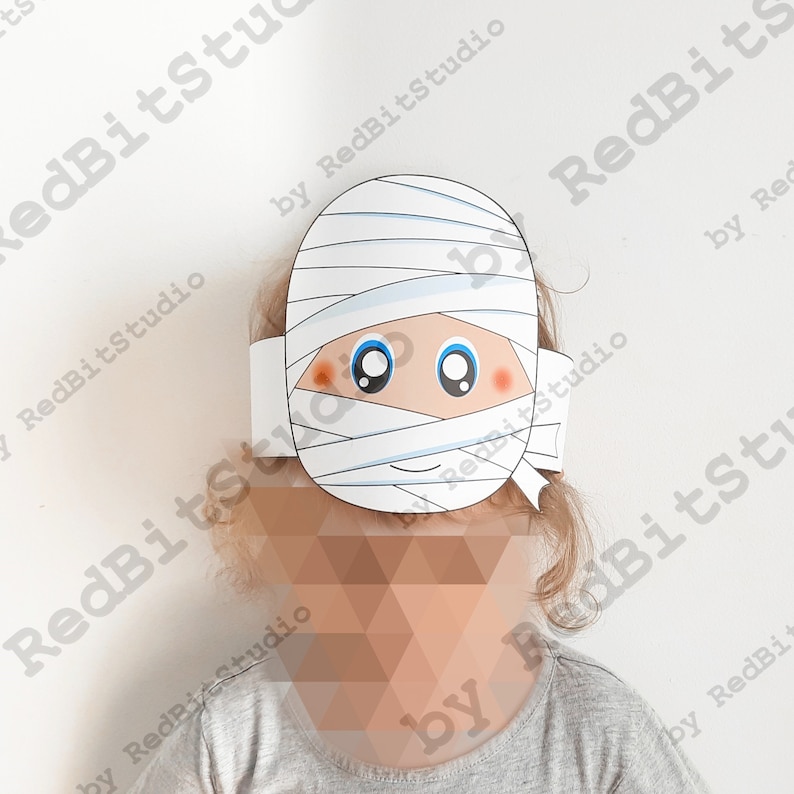 Mummy Paper Crown, Halloween Paper Hat for Kids, Instant Download Paper ...