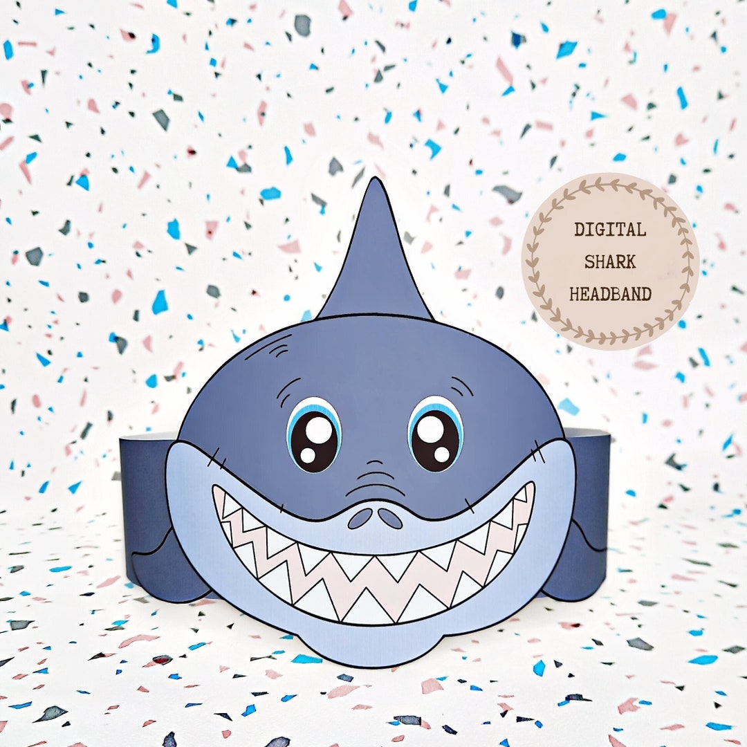 Shark Paper Crown Animal Paper Hat for Kids Instant Download - Etsy