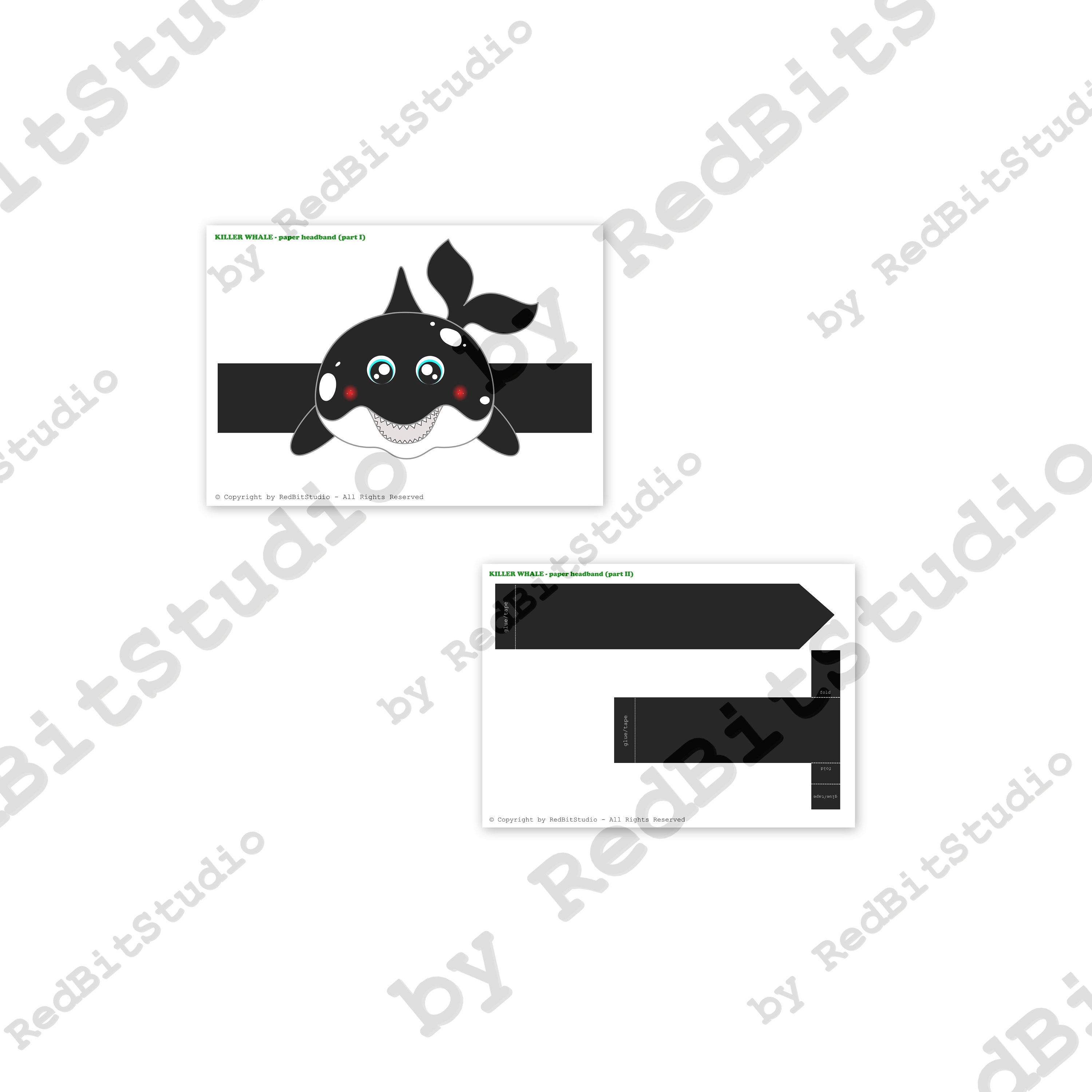 Killer Whale Paper Crown, Animal Paper Hat for Kids, Instant Download ...