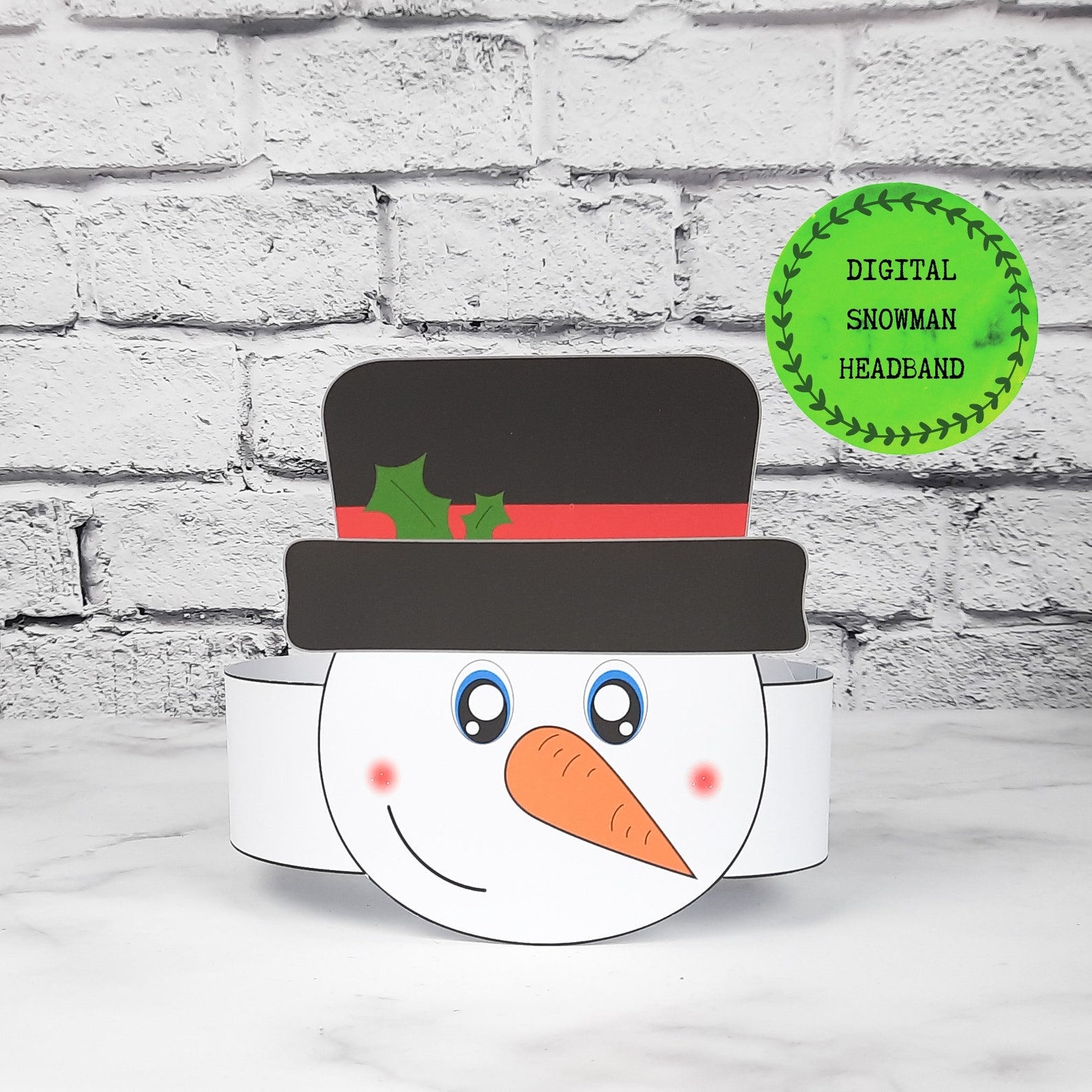 Snowman Paper Crown Christmas Paper Hat for Kids Instant | Etsy