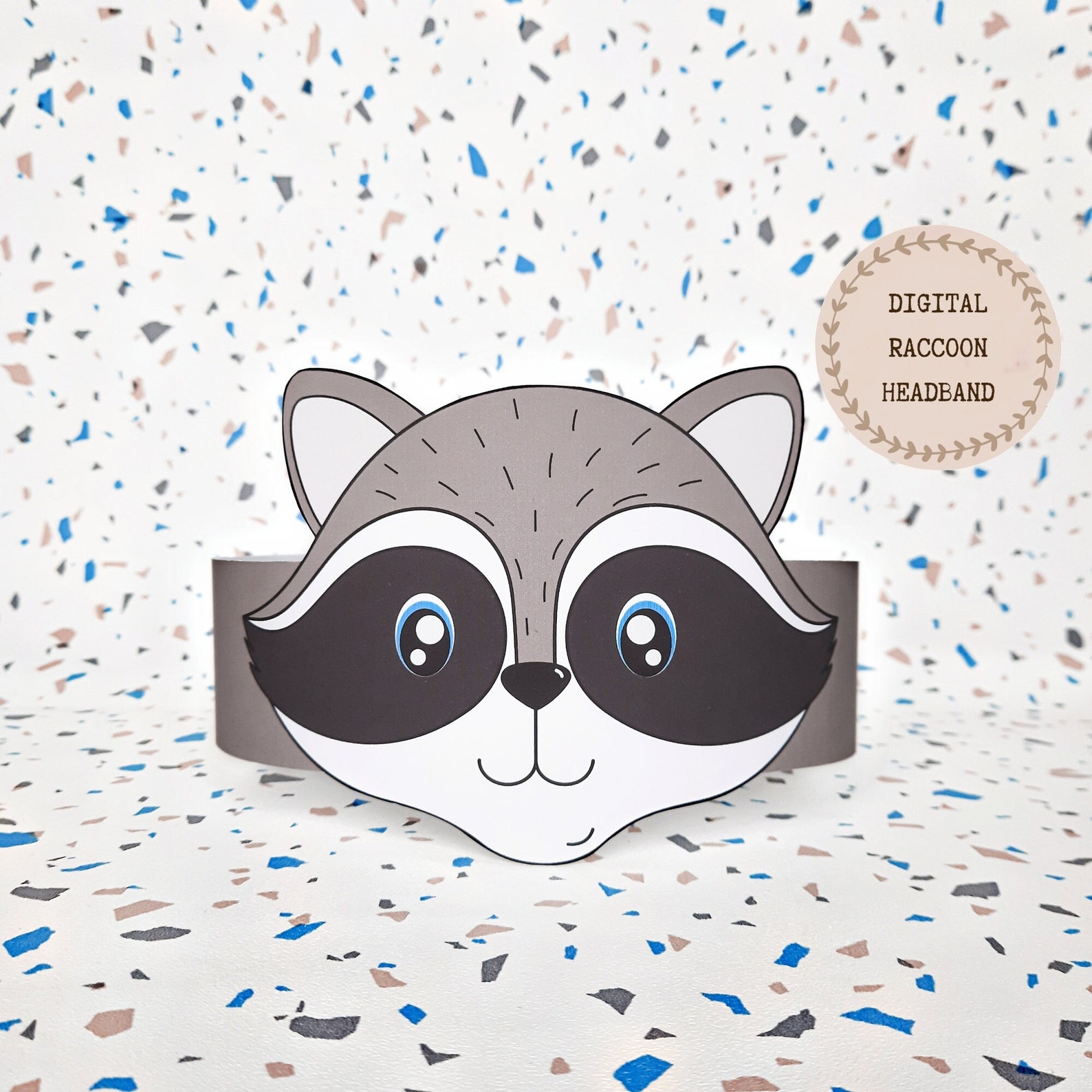 Raccoon Paper Crown, Animal Paper Hat for Kids, Instant Download Paper ...