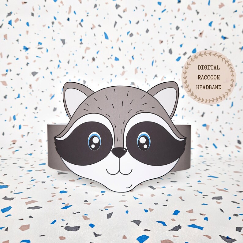 Raccoon Paper Crown, Animal Paper Hat for Kids, Instant Download Paper ...