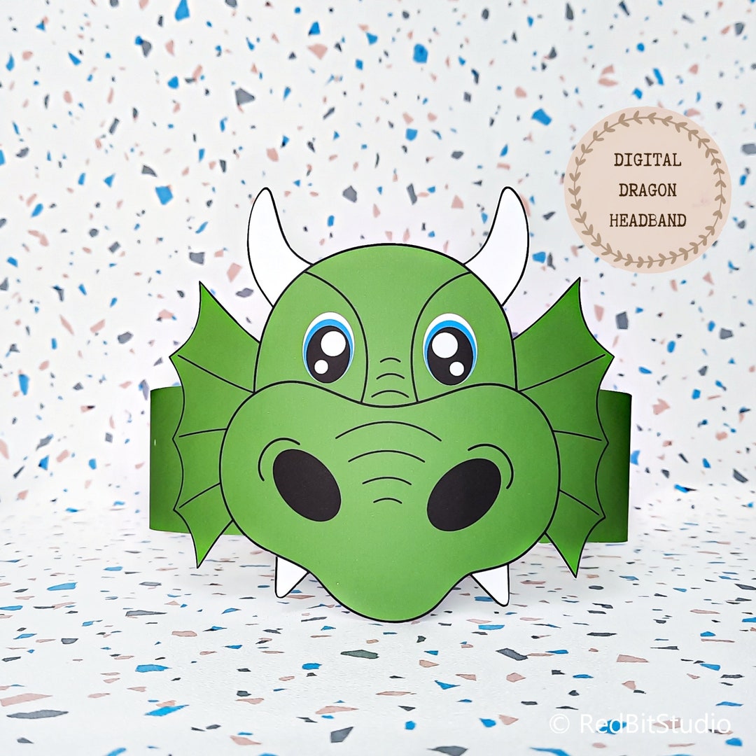 Dragon Paper Crown, Animal Paper Hat for Kids, Instant Download Paper ...