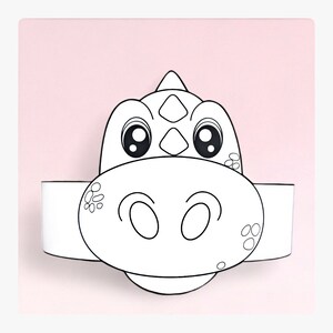 4 Dinosaur Paper Coloring Crowns, Dino Paper Hats for Kids, Instant ...