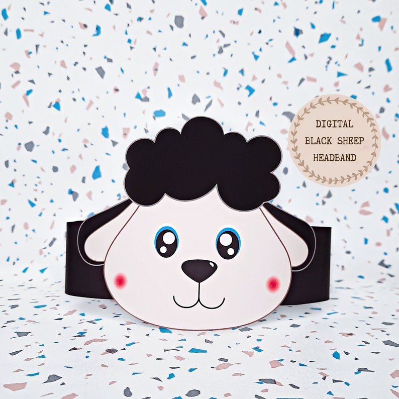 Black Sheep Paper Crown, Animal Paper Hat for Kids, Instant Download ...
