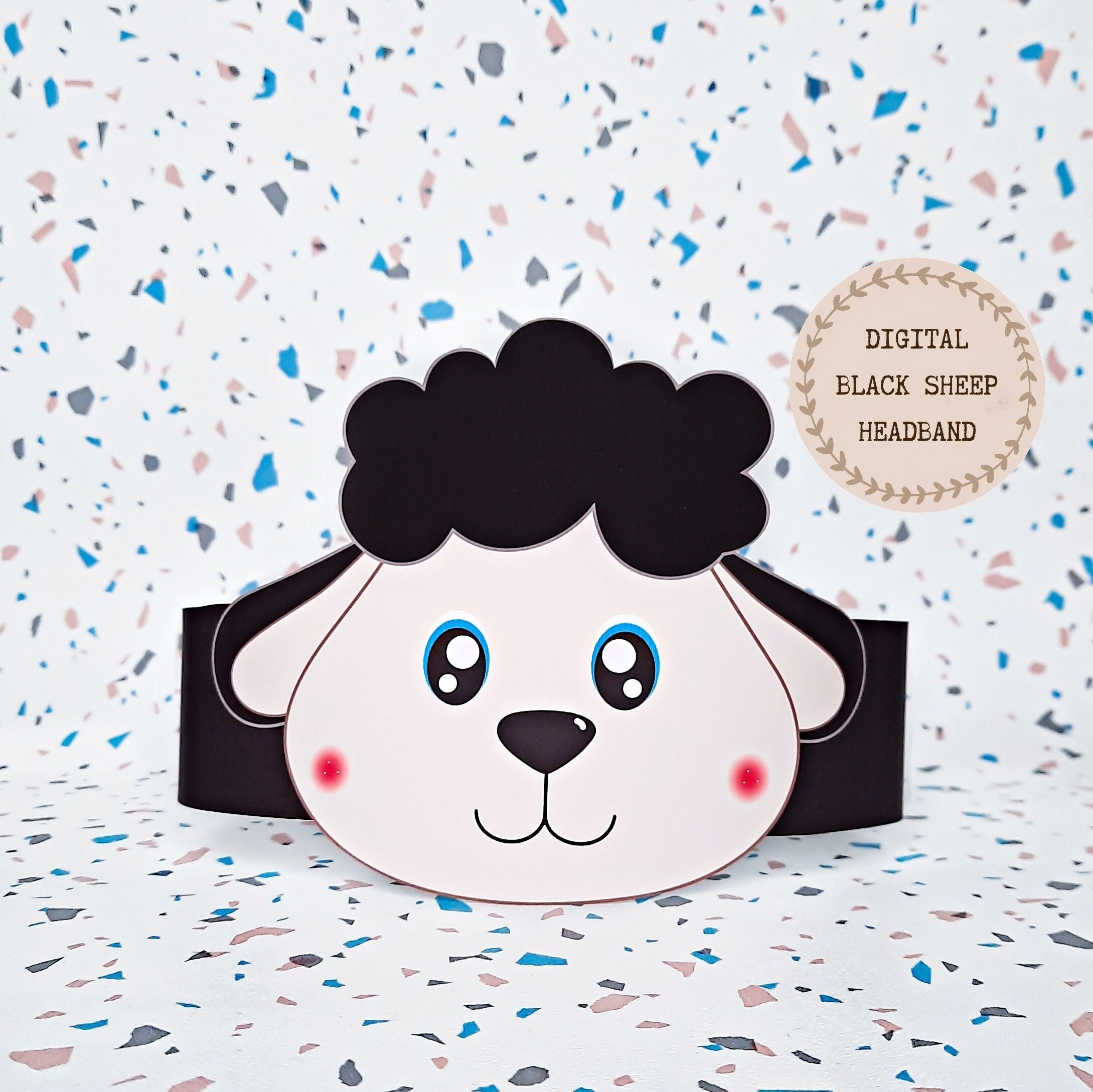 Black Sheep Paper Crown, Animal Paper Hat for Kids, Instant Download ...
