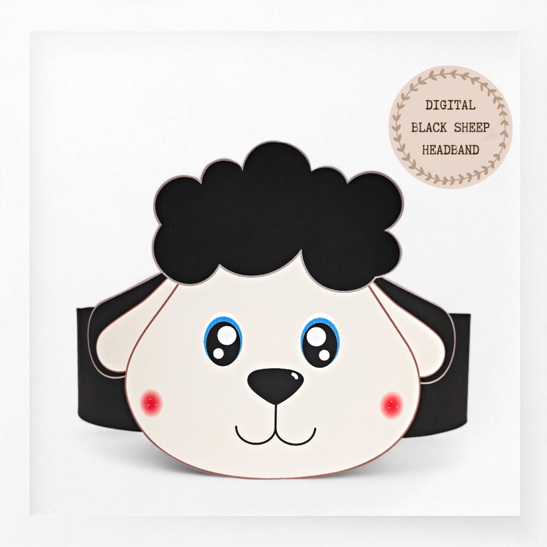 Black Sheep Paper Crown, Animal Paper Hat for Kids, Instant Download ...