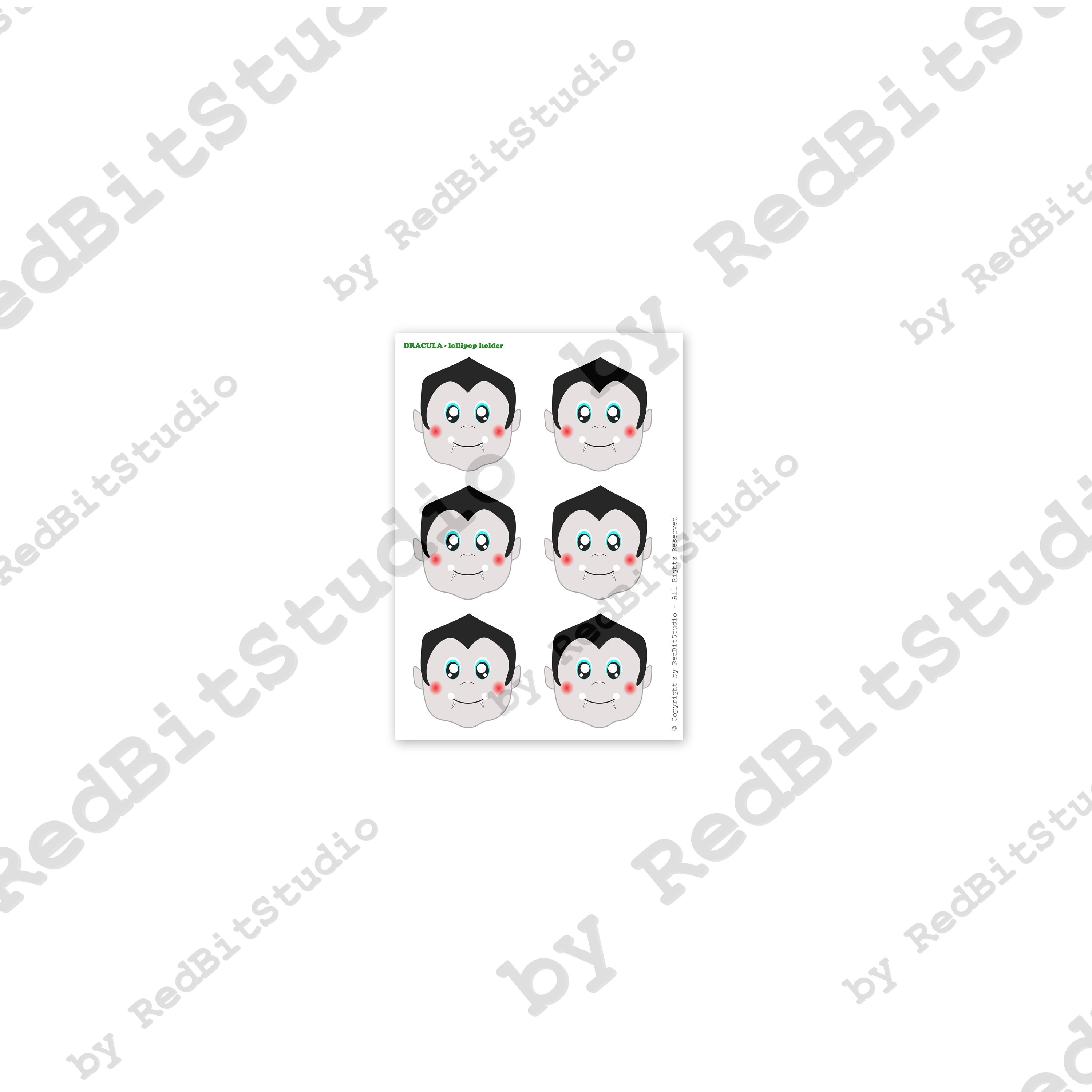 Dracula Lollipop, Instant Download Lollipop Holder, Digital Party ...