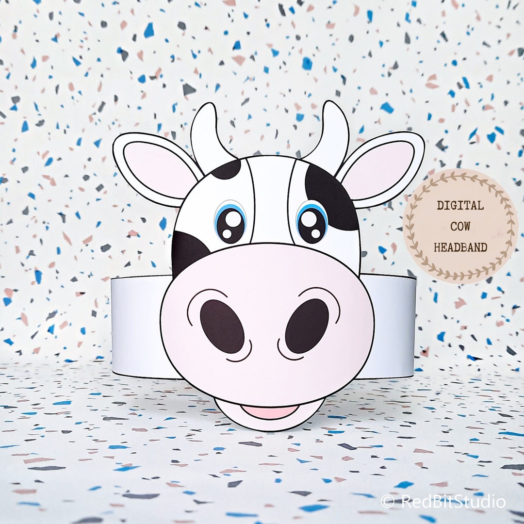 Cow Paper Crown, Animal Paper Hat for Kids, Instant Download Paper ...