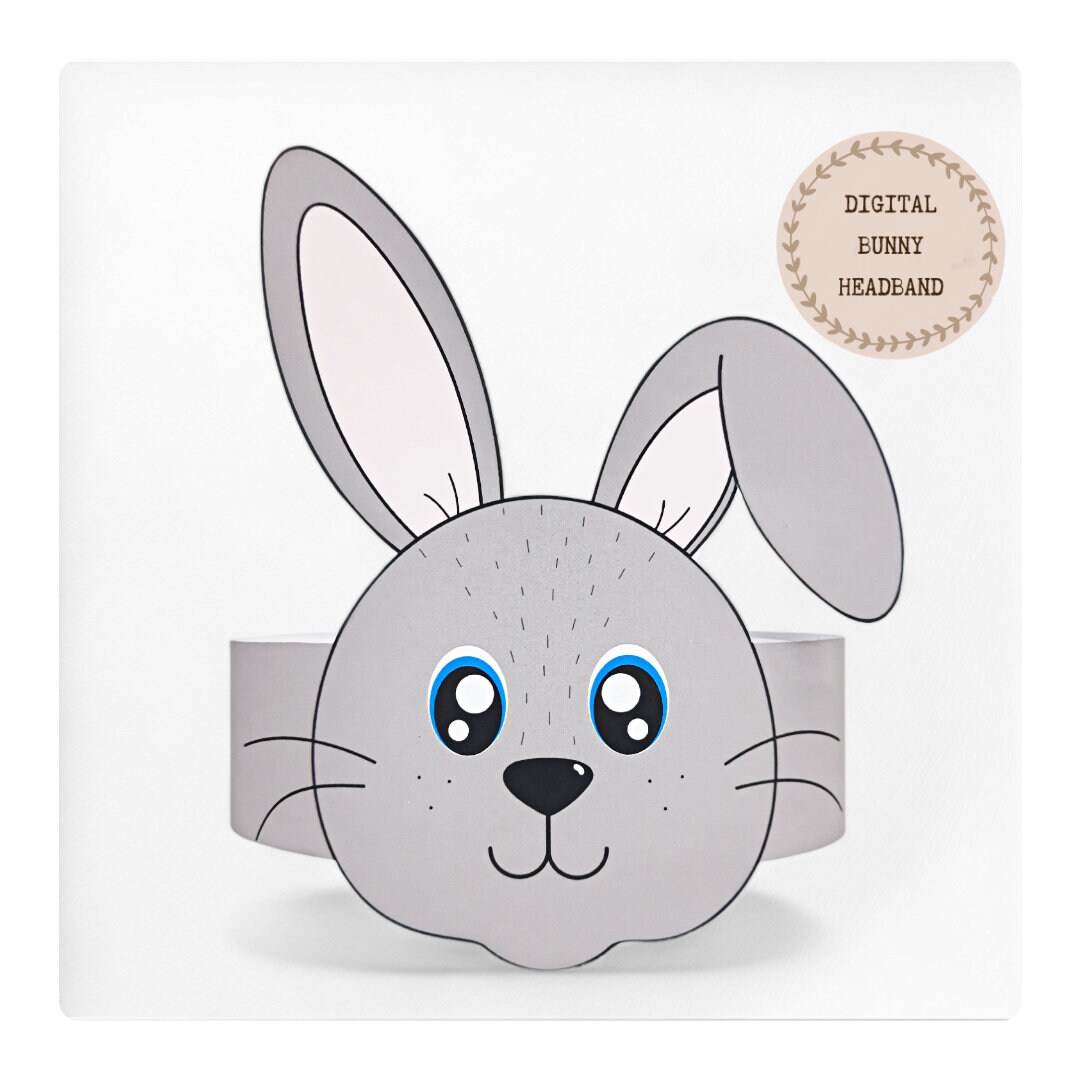 Bunny Paper Crown,animal Paper Hat for Kids, Instant Download Paper ...