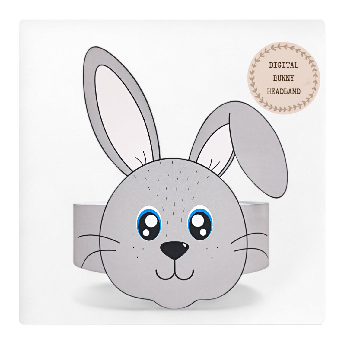 Bunny Paper Crown,animal Paper Hat for Kids, Instant Download Paper ...