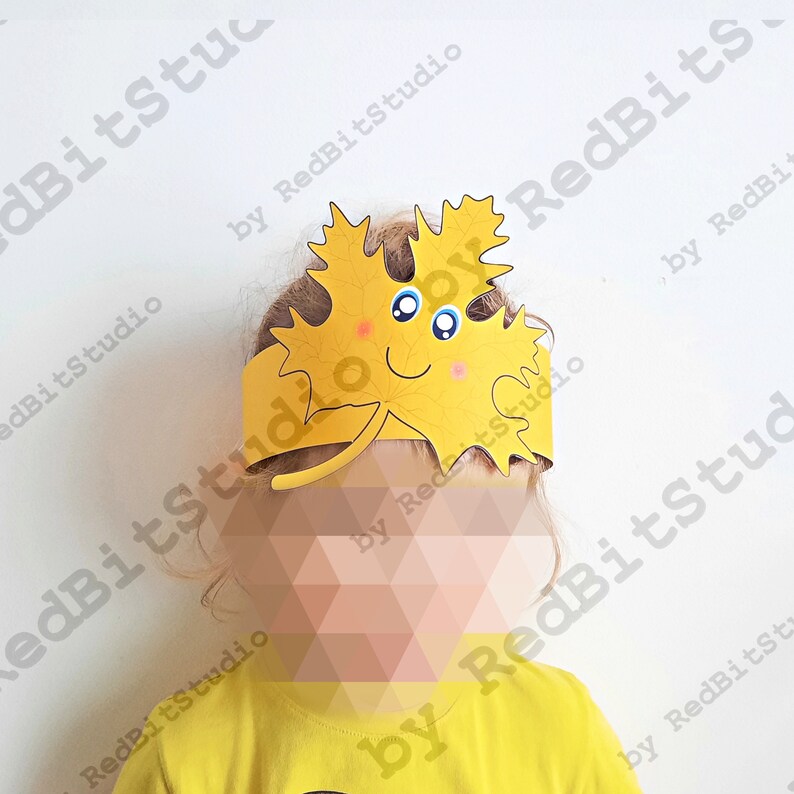 Maple Leaf Paper Crown, Autumn Leaf Paper Hat for Kids, Instant ...