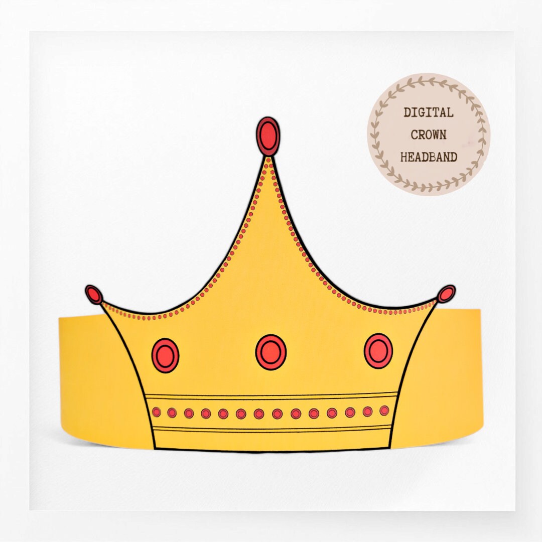 Queen Crown, Paper Hat for Kids, Instant Download Paper Crown, Digital ...