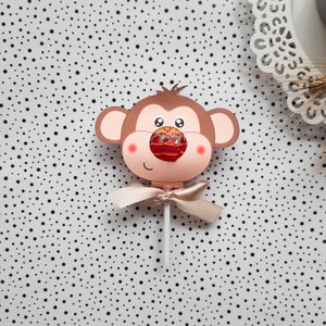 Monkey Lollipop, Instant Download Lollipop Holder,pdf File, Digital ...