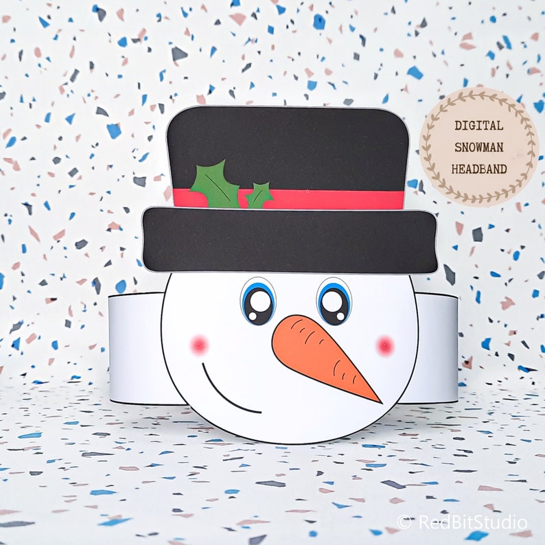 Snowman Paper Crown, Christmas Paper Hat for Kids, Instant Download ...