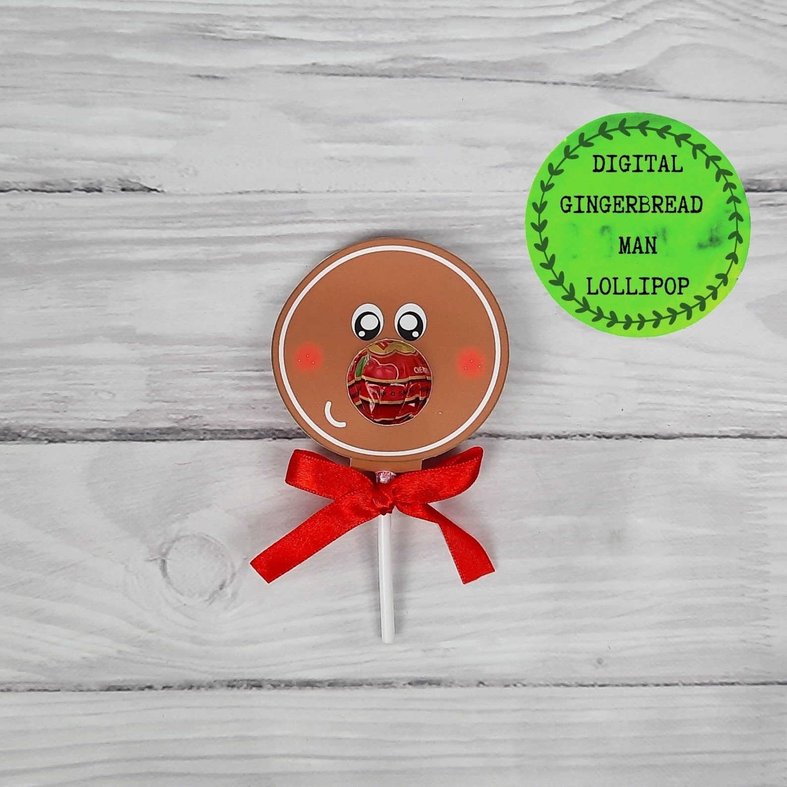 Gingerbread Man Lollipop, Instant Download Lollipop Holder,pdf File ...