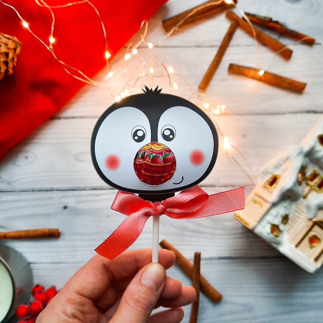 Penguin Lollipop, Instant Download Lollipop Holder,pdf File, Digital ...