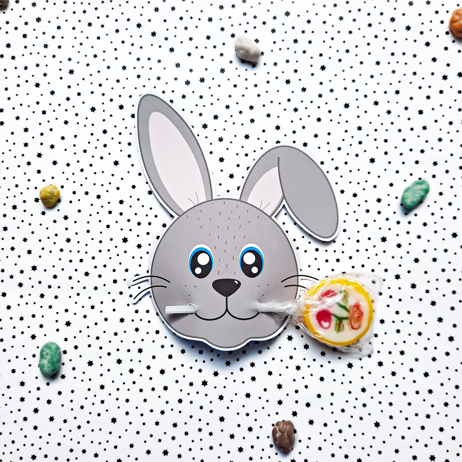 Bunny Lollipop,instant Download Rabbit Lollipop Holder,digital Party ...
